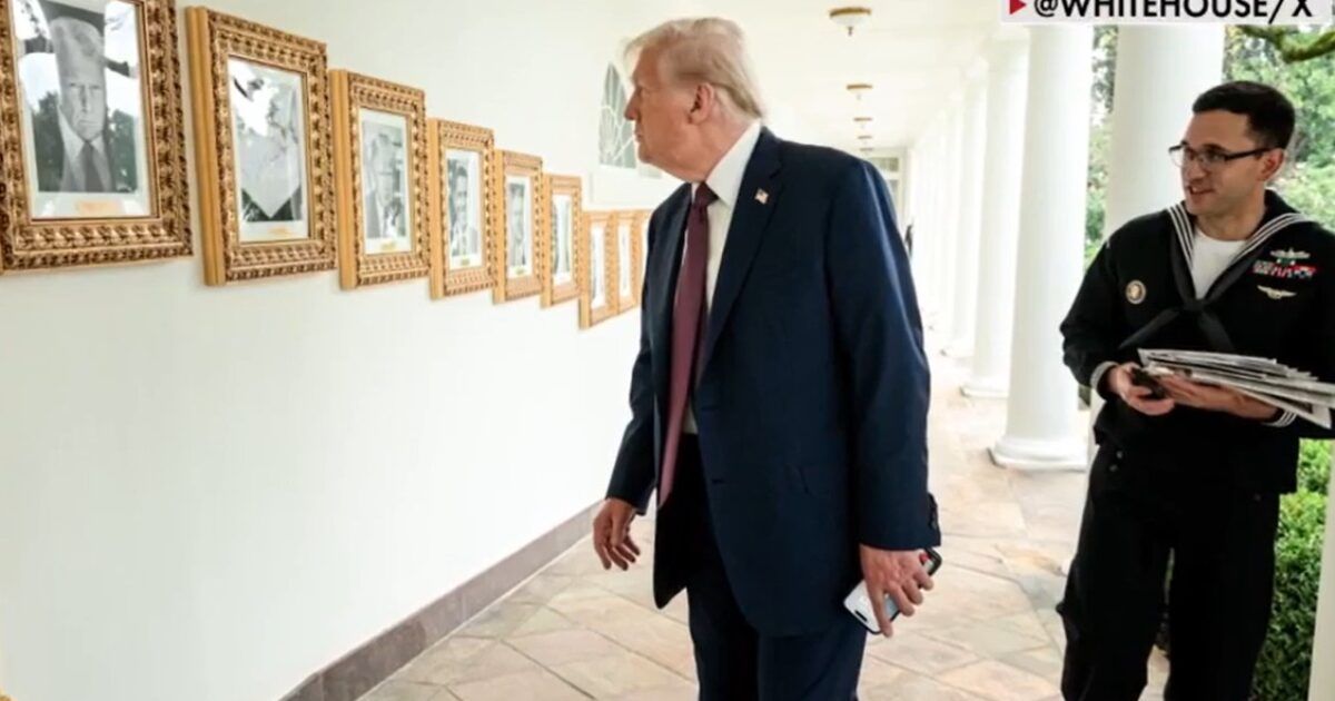 Trump debuts new presidential portrait wall with legit autopen pic in ...